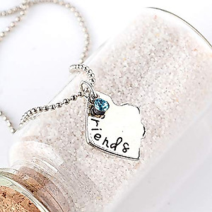 oAtm0eBcl 3Pcs/Set Friendship Necklace, Fashion Women Best Friends Rhinestone Heart Matching Pendant Necklace, Girls Jewelry Gift Silver