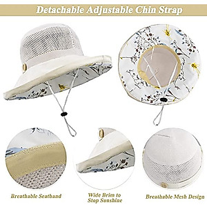 Women-Mesh-Sun-Hats-Bucket-Hat - Summer-Beach-Hat Fishing-Hat-Outdoor-UV-Protection Foldable-Travel-Hiking-Cap Beige
