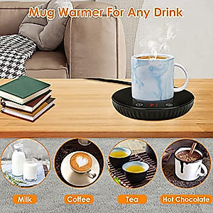 Mug Warmer for Desk, Coffee Mug Warmer, Electric Coffee Warmer with Auto Shut Off, 2 Temperature Setting Smart Cup Warmer with Timer for Heating Coffee, Beverage, Milk, Tea and Hot Chocolate