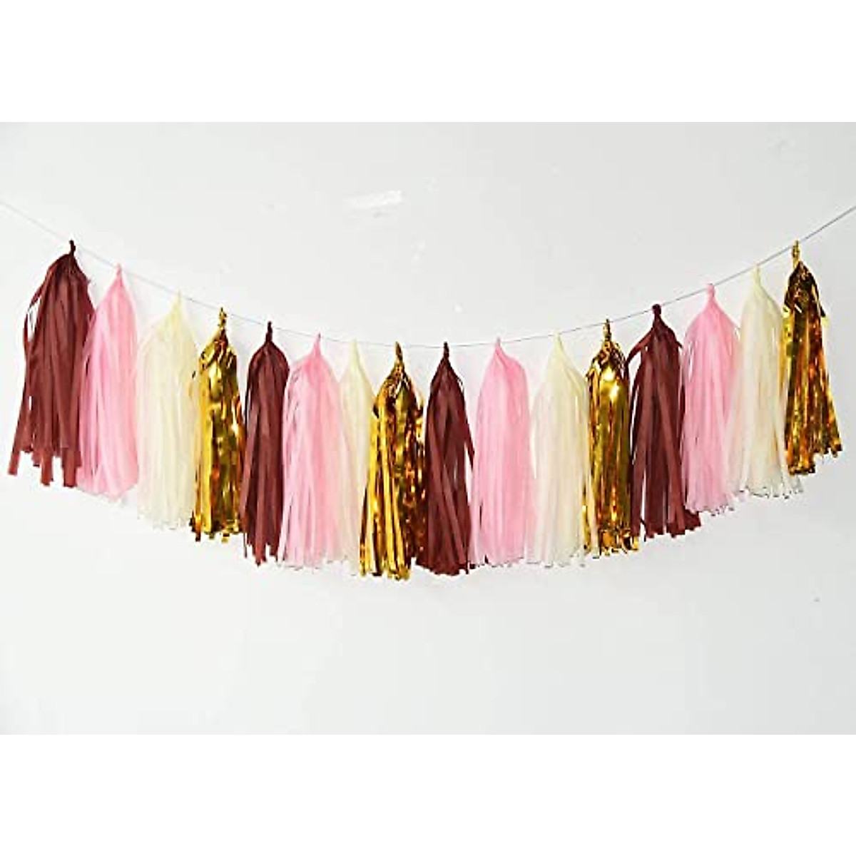 Qian's Party Burgundy Pink Birthday Party Decorations Burgundy Pink Gold Fall Birthday Decorations Tissue Paper Pom Pom Happy Birthday Banner/Burgundy Fall Birthday Decorations