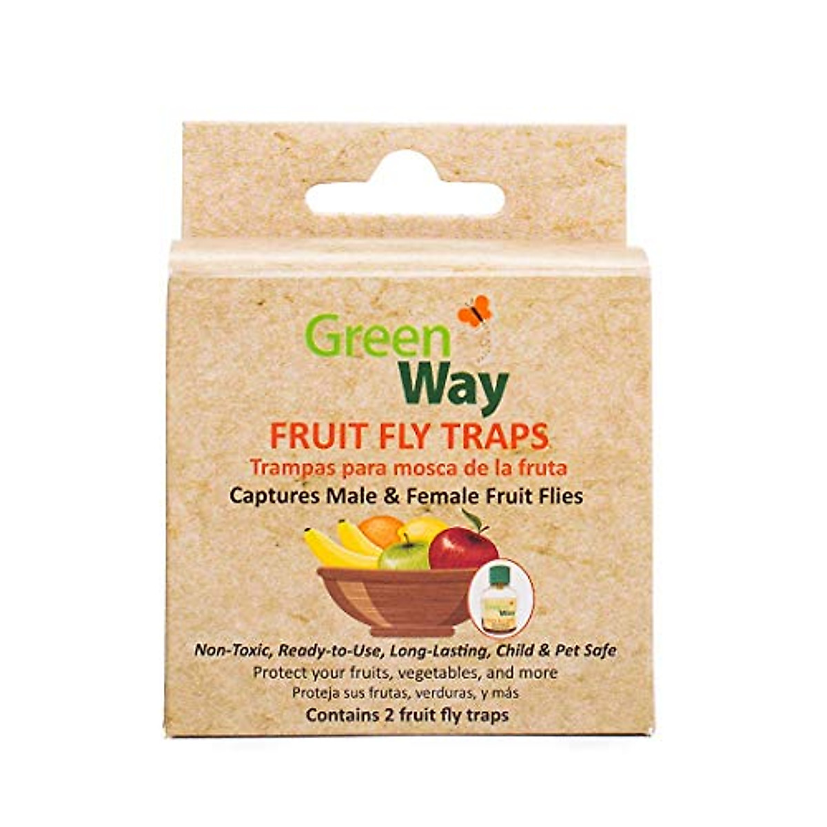 Greenway Traps Fruit Fly Trap (24 Traps) - Indoor and Kitchen Fruit Fly Trap - Eliminates Fruit Fly Infestations - Eliminate Adult Fruit Flies