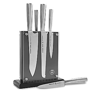 Schmidt Brothers - 6-Piece Knife Set, High-Carbon Stainless Steel Cutlery with Knife Block