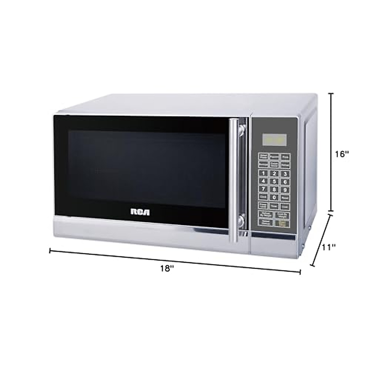 RCA RMW741 0.7 Cubic Foot Microwave, Stainless Steel Design, Silver