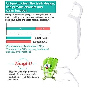 Leioua Dental Floss Picks 300 Counts Unflavored Durable Disposable Floss Threaders Pro Health Sticks for Adults and Kids 6 Travel Handy Cases