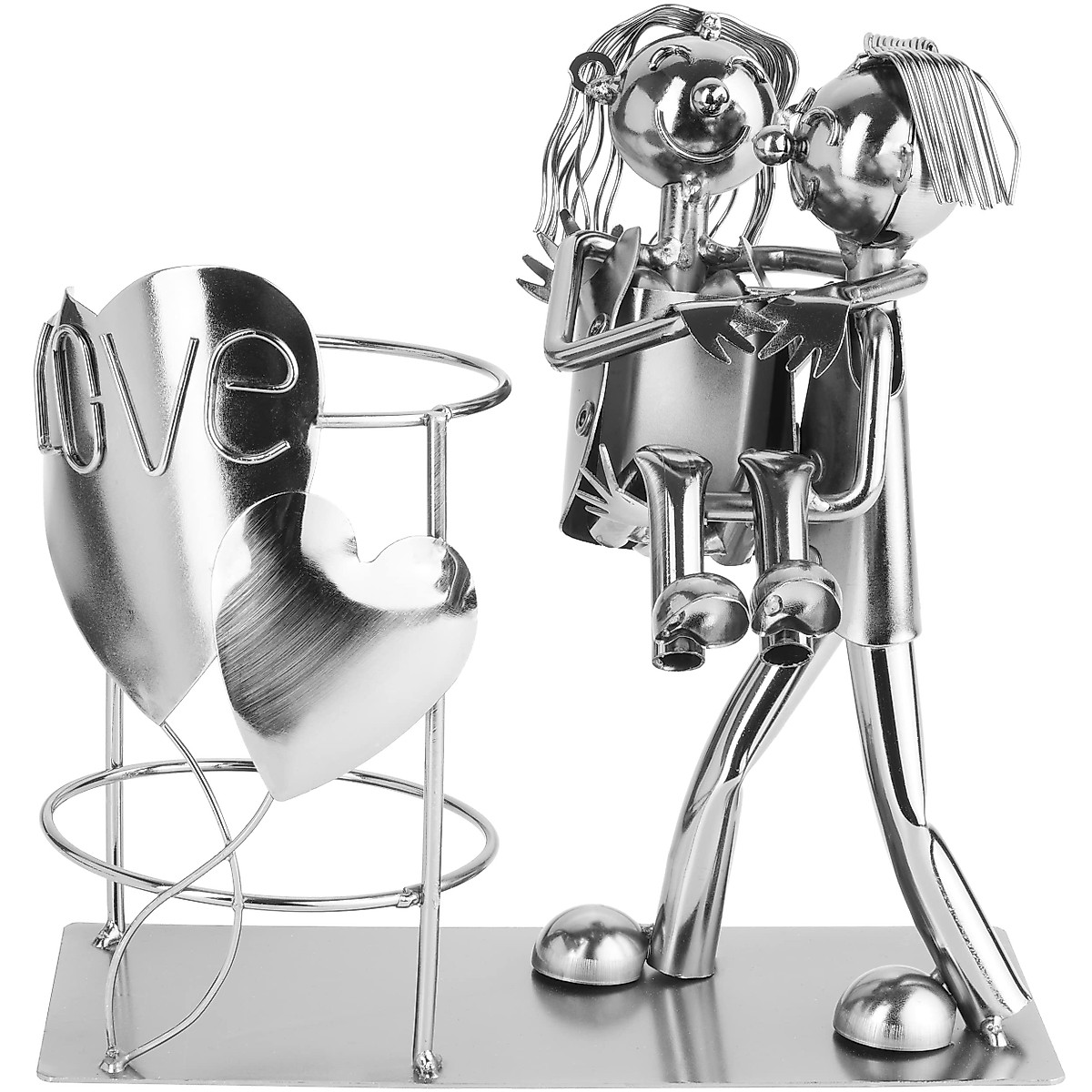 BRUBAKER Wine Bottle Holder Statue Love Couple, Carrying Wife Over The Threshold Sculptures and Figurines Decor Wine Racks and Stands Gifts Decoration