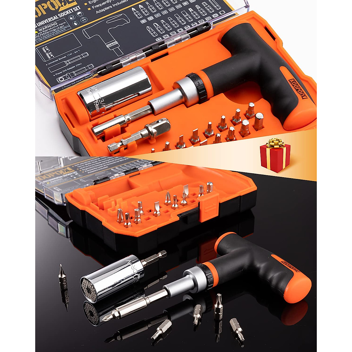 Universal Socket Tool Set, Super Socket Uncrew Any Bolt - Cool Gadgets Gifts Idea & Birthday Gifts for Men, Husband, Dad, Father, Mechanic, Tech, Handyman, DIY, Him, Women