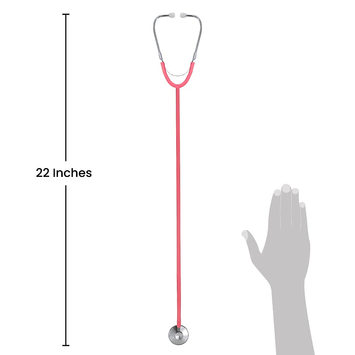 Dixie EMS Single Head Lightweight Stethoscope, Latex Free, for Doctors, Nurses, Students, Medical and Home Use - Pink