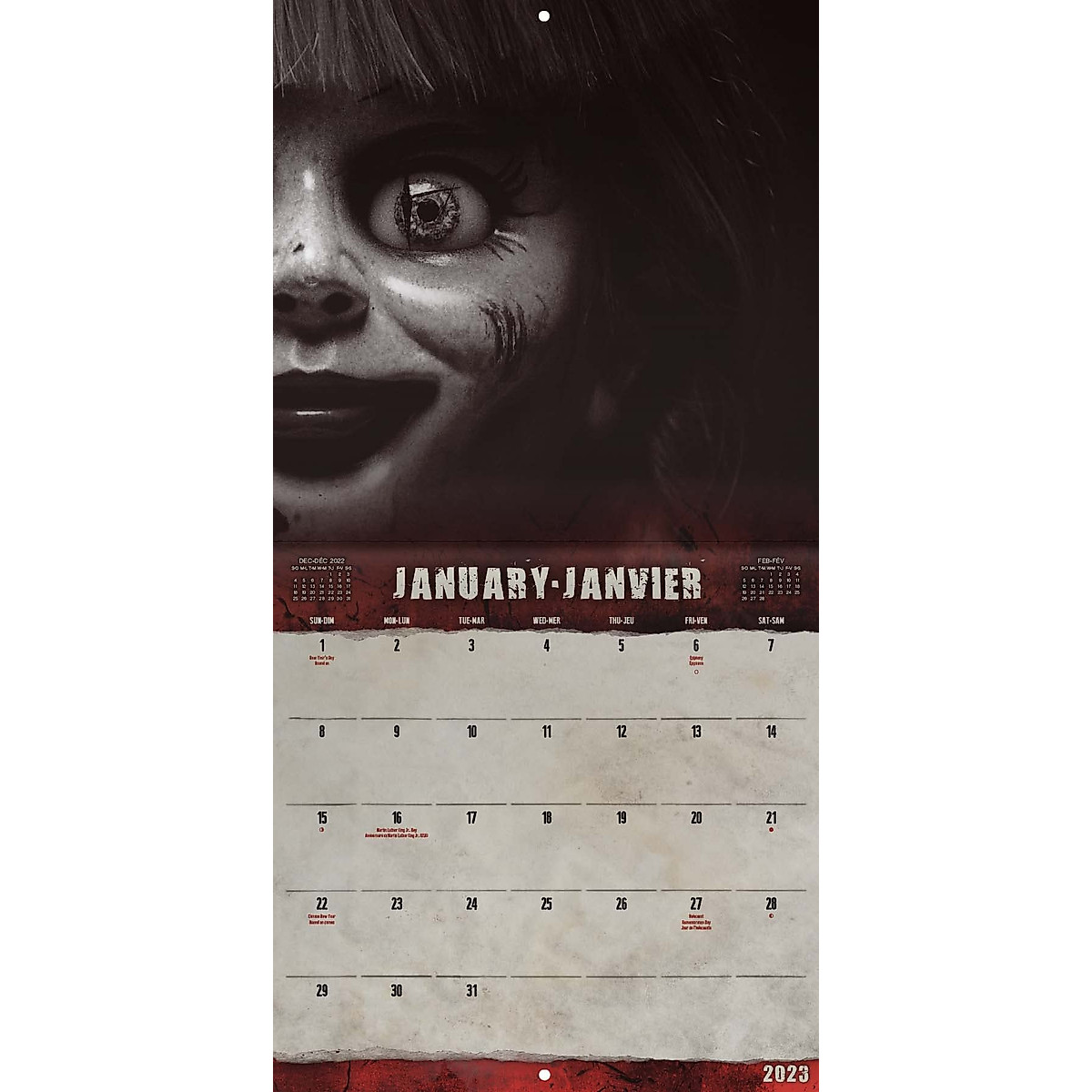 2023 Horror Collection Wall Calendar (Bilingual French) (French Edition)