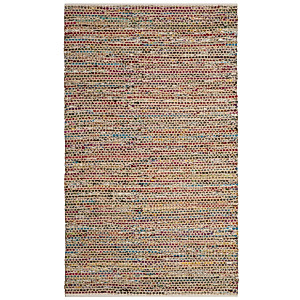 SAFAVIEH Cape Cod Collection Accent Rug - 4' x 6', Natural & Multi, Handmade Boho Braided Jute, Ideal for High Traffic Areas in Entryway, Living Room, Bedroom (CAP301A)