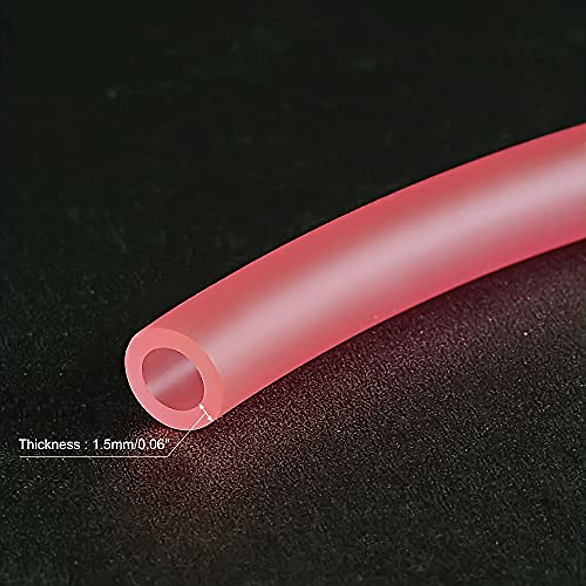 MECCANIXITY PVC Petrol Fuel Line Hose 3/16" x 5/16" 16ft Pink for Chainsaws Lawn Mower String Trimmer Blowers Small Engines