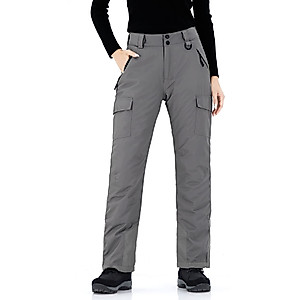 WULFUL Women's Insulated Snow Ski Pants Waterproof Winter Snowboarding Skiing Cargo Pants