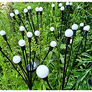 Phreewill Solar Garden Lights,Solar Swaying Light, Sway by Wind, Solar Outdoor Lights, Yard Patio Pathway Decoration, High Flexibility Iron Wire & Heavy Bulb Base, Warm White(4 Pack)