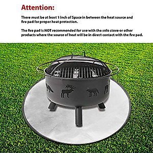 CALPALMY 36" Round Grill Mats for Outdoor Grill Deck Protector - Fireproof Mat for Outdoor Grill Patio and Deck Fire Pit - Fire Retardant Heat Shield Fire Pit Mat for Lawn, Ground and Wood Floor