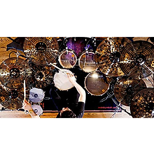 Meinl Cymbals Classics Custom Dark 16" Trash Stack Cymbal for Drum Set, Pair — Made in Germany — B12 Bronze, 2-Year Warranty (CC-16DASTK)