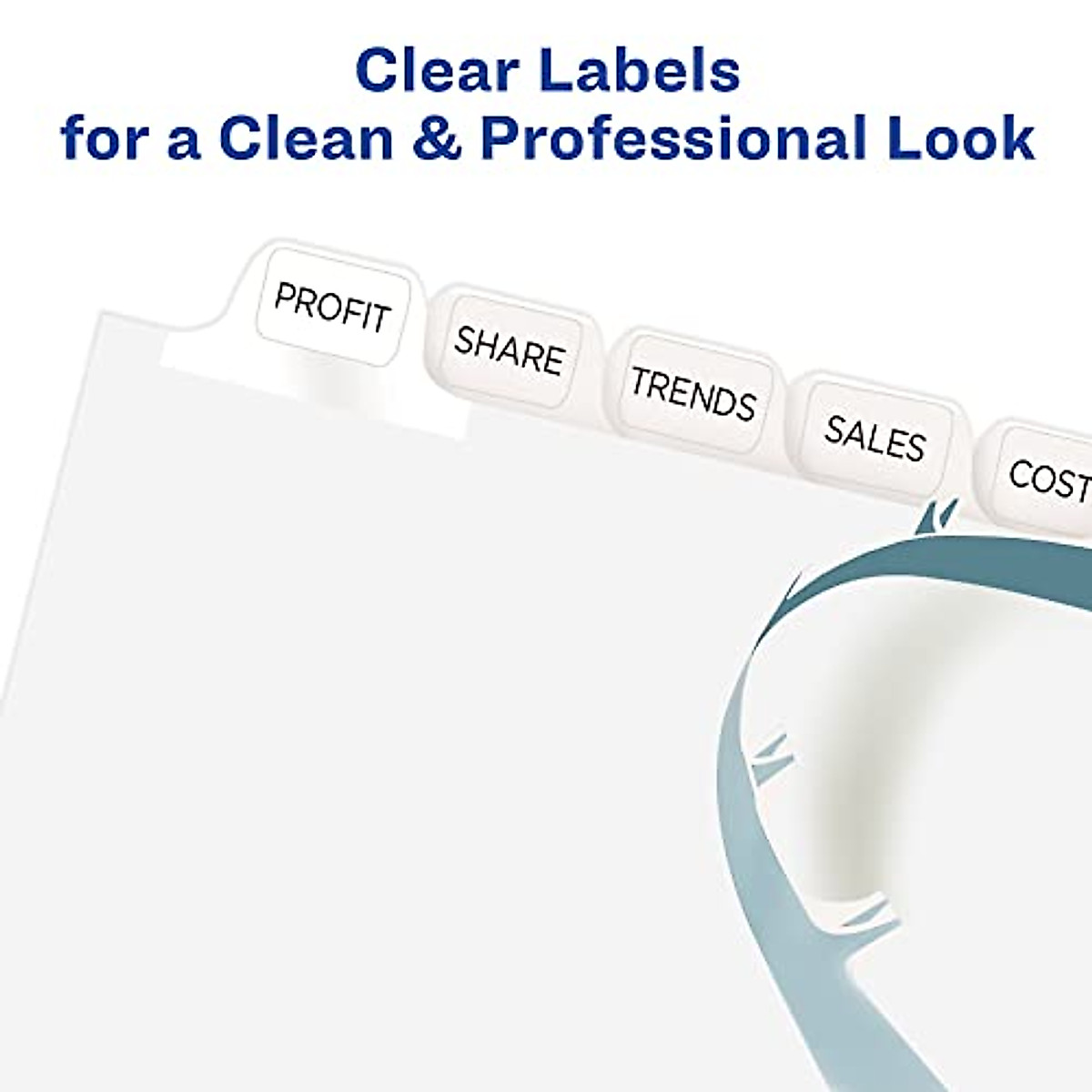 Avery 12 Tab Dividers for 3 Ring Binder, Easy Print & Apply Clear Label Strip, Index Maker Customizable White Tabs, 6-Pack of 5 Sets, 30 Sets Total (11429)