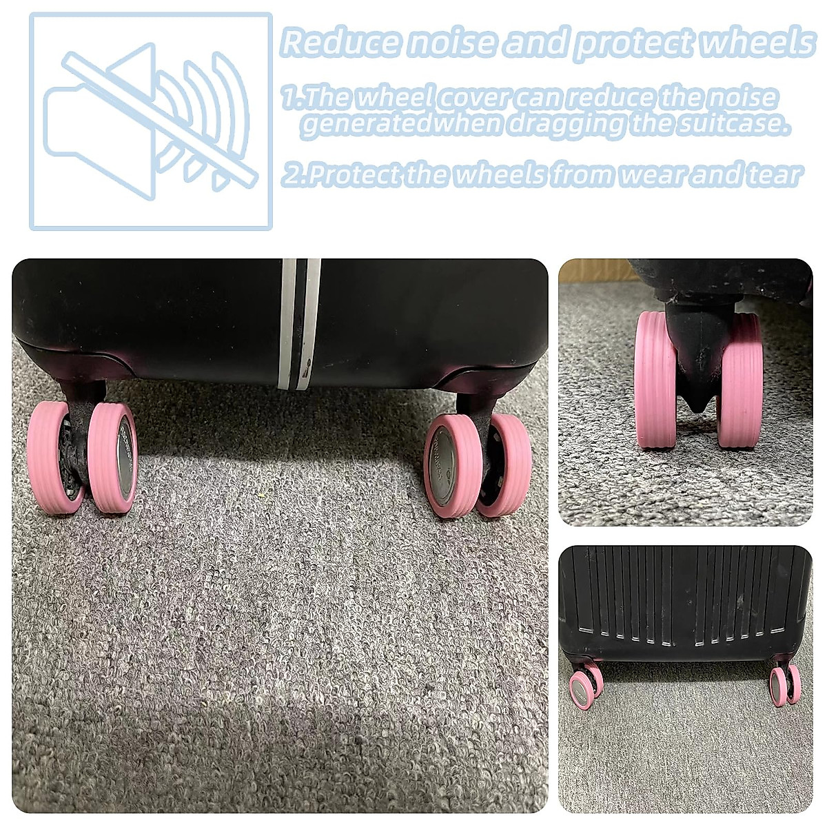 Zalengine 10-Pack Luggage Suitcase Wheels Cover - Luggage Wheels Cover for most 8-Spinner Wheels Luggage Sets - Protect Luggage Wheels from Wear and Tear (orange)