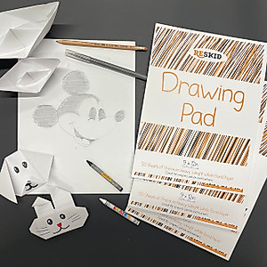 Reskid Kids Drawing Pads - 3 Pack of 9x12 Inch with 50 Sheets Each - Removable Pages for Easy Display and Preservation, Perfect for Young Artists