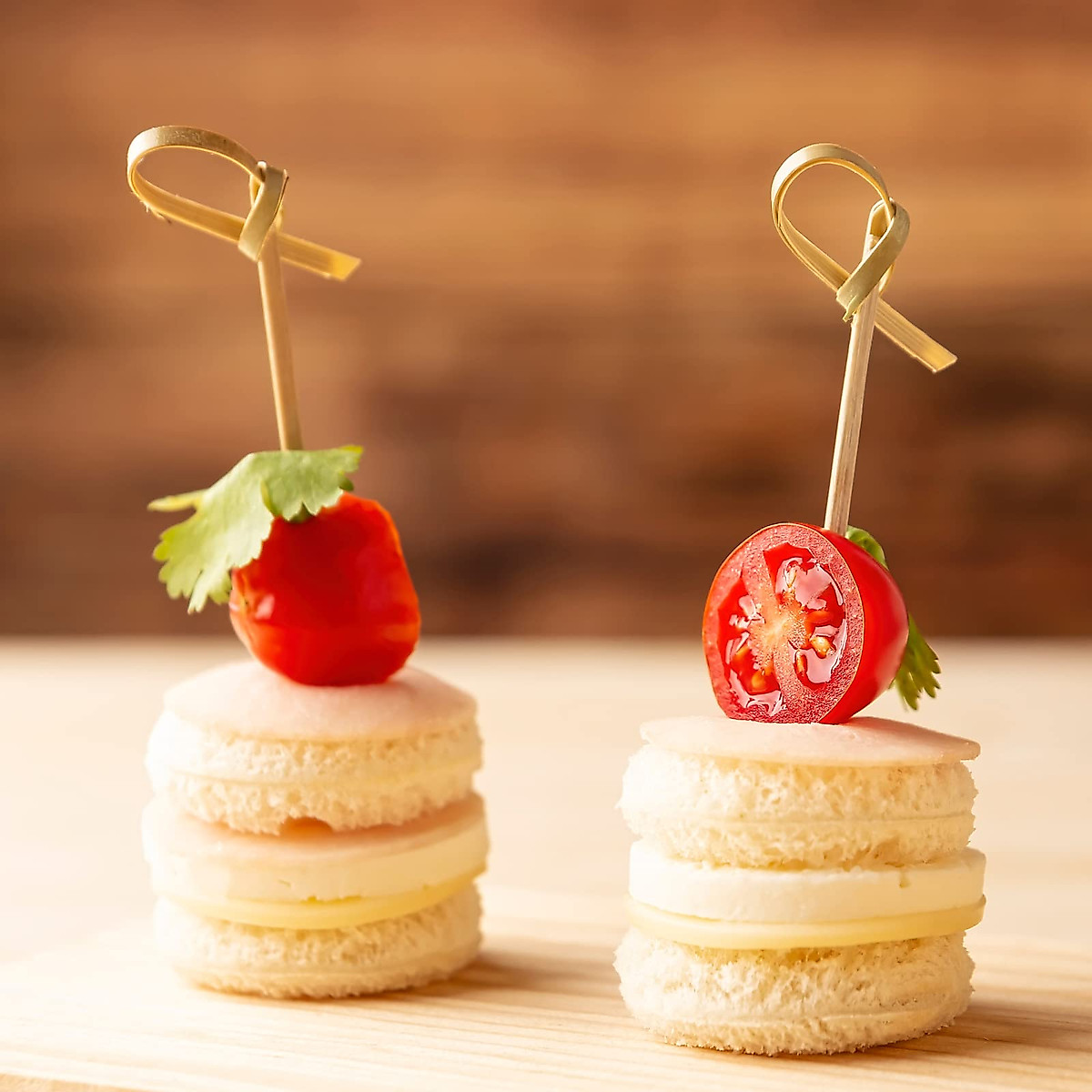 200PCS Cocktail Picks Bamboo Skewers For Appetizers, Fancy Toothpicks For Appetizers, Handmade Bamboo Sticks With Knot, 4.7 Inch Long Cocktail Toothpicks For Charcuterie Accessories Drinks Food Picks