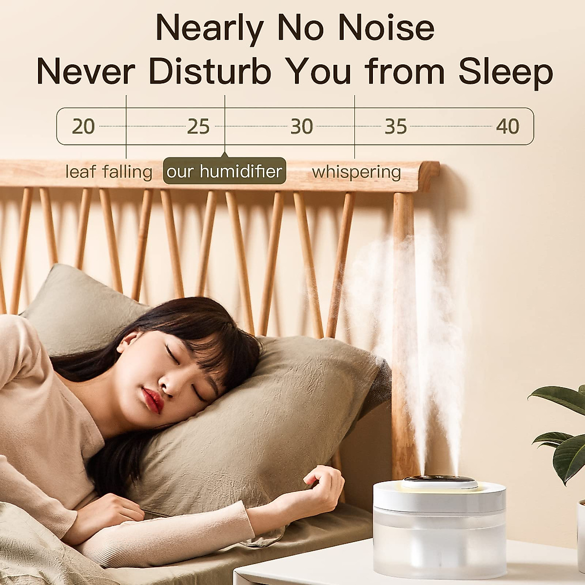 Small Portable 1L Humidifier, Mini Top Fill Cool Mist Air Humidifier, Dual Nozzles Desktop Humidifier for Baby Bedroom Office, Whisper-Quiet Operation, 2 Spray Modes & Night Light Modes, Auto Shut-Off