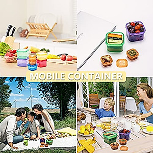 Lanfubiao Portion Control Containers for Weight Loss (14 Piece) - 21 Day Fix Measuring Cups and Food Plan with Free eBook, Multi Color and Label Engraved Healthy Diet Containers