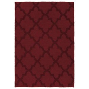 Garland Rug Quatro Chili Red 9' x 12' Cut-Loop Trellis Area Rug –Soft, Comfortable, Stylish & Budget-Friendly Rug in a Beautiful Solid Chili Red