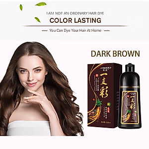 COSMTEK Meidu Dark Brown Hair Color Shampoo Permanent for Women&men,3 in 1 Instant Hair Dye Shampoo, 500ml……