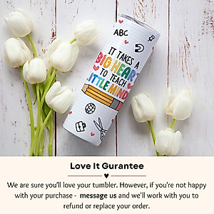 Fleur&Bay Teacher Appreciation Gifts for Women - Personalized Teacher Tumbler With Straw - Daycare Preschool Birthday Back to School Gifts Ideas - Customized Cup With Name - 20 oz Travel Coffee Mug