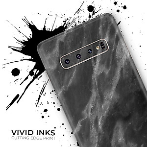 DesignSkinz Black and Chalky White Marble Protective Vinyl Decal Wrap Skin Cover Compatible with The Samsung Galaxy S20 (Screen Trim & Back Glass Skin)