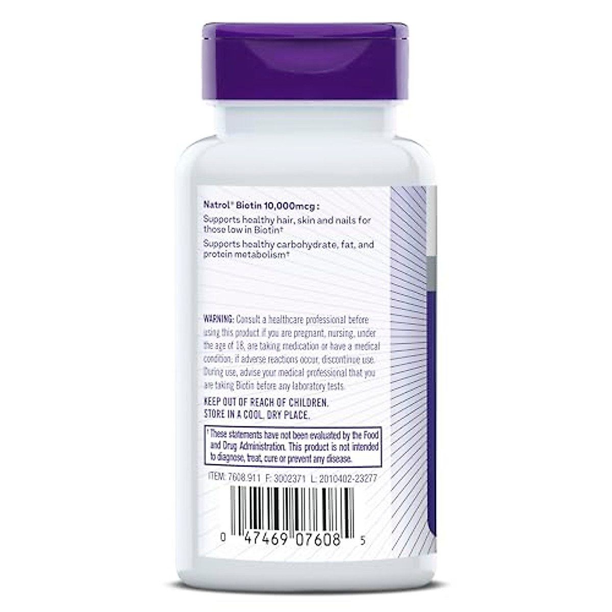 Natrol Beauty Biotin 10000mcg, Dietary Supplement for Healthy Hair, Skin, Nails and Energy Metabolism, 200 Tablets, 200 Day Supply