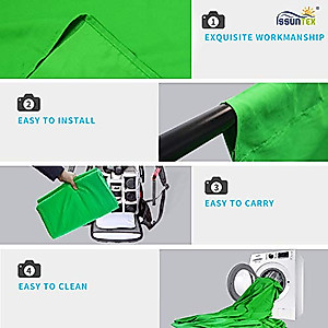 ISSUNTEX 10X20 ft Background Muslin Backdrop, Photo Studio, Collapsible High Density Screen for Video Photography and Television-Green