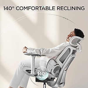Hbada E3 Air Ergonomic Office Chair, Big and Tall Office Chair - with 3-Zone Dynamic Lumbar Support, 3D Adjustable Headrest, 3D Adjustable Armrests, Swivel Computer Chair, Grey(No Footrest)