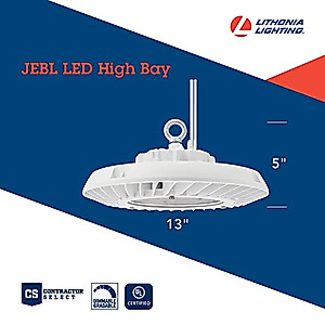 Lithonia Lighting JEBL 18L 40K 80CRI WH JEBL 18,000 Lumen LED High Bay Light with Cool White 4000K Color Temperature, White 5.00x13.00x13.00