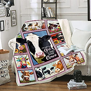 Cow Print Blanket Cow Decor Bedding Throw Blanket for Girl Women Christmas Valentine's Birthday Gifts Soft Cute Farm Animal Cow Blanket