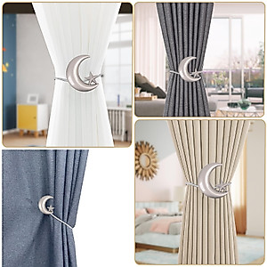 Curtain Tiebacks, 2 Pack Magnetic Curtain Tiebacks Star Moon Curtain tie Back Curtain holdbacks Magnetic Curtain Clips Curtain tie Backs Curtain Clips Holder for Window Draperies Hold Curtains Drape