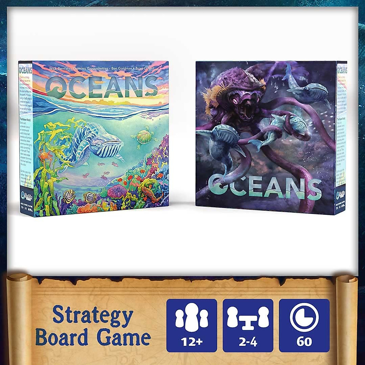 Northstar Game Studio Oceans Board Game | Beautiful Strategy Game for Adults, Teens & Families | Create Aquatic Species in This Ecosystem Game | 2-4 Players, 90 mins, Age 12+