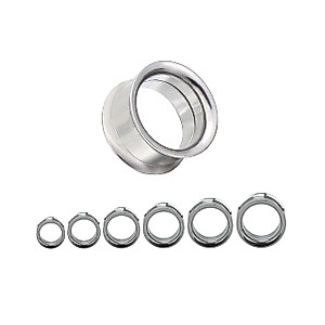 B BodyPJ Sparkles 3Pairs-Mix color Surgical Steel Screw Tunnel Plugs Hollow Ear Expander Gauge Piercing (3Pairs Mix Color 10mm(00g))