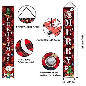 Merry Christmas Decorations Outdoor | Merry Christmas Decorations Front Porch Banners for Halloween Porch Decor | Fall Decor | Halloween Decorations Indoor