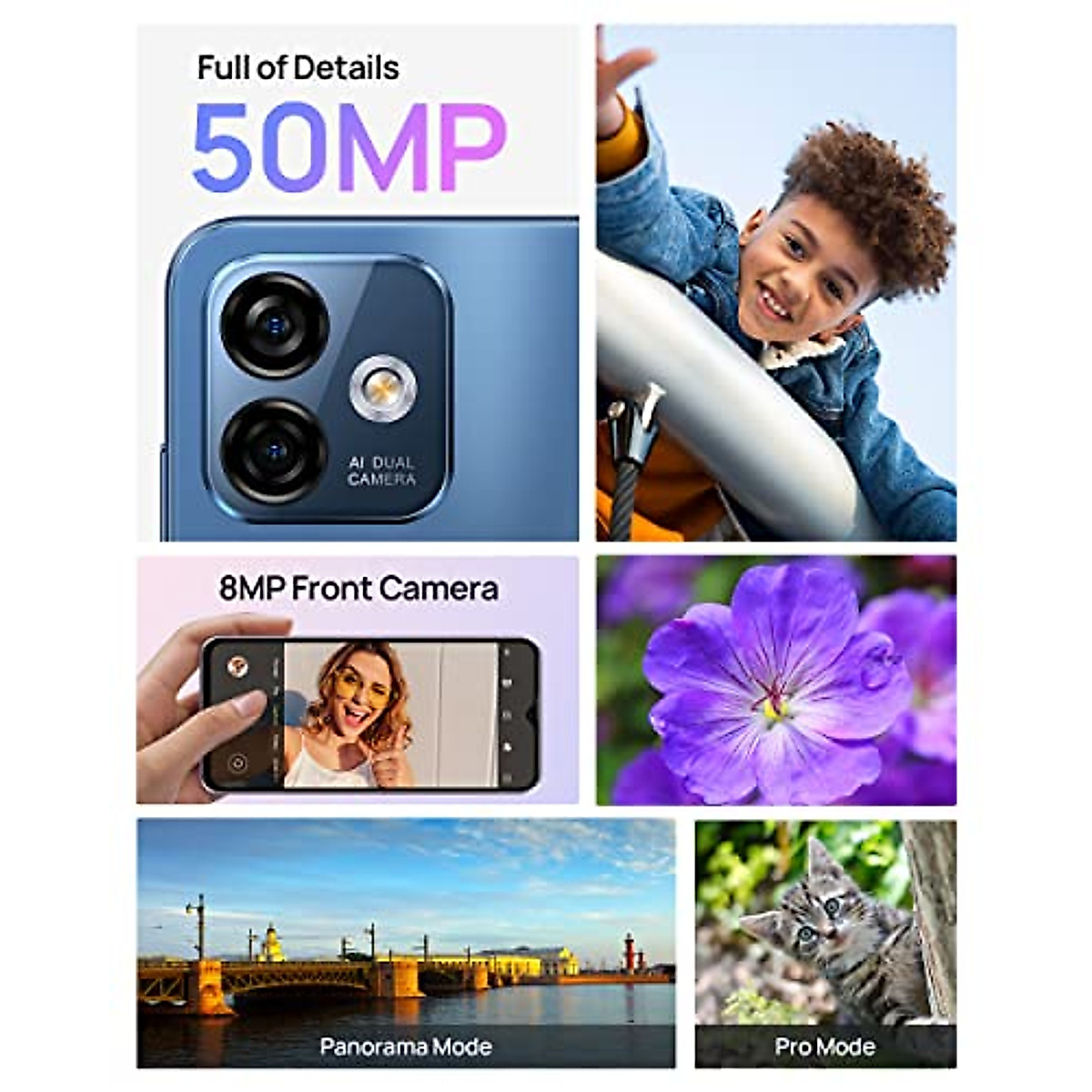 Ulefone Note 16 Pro | 2023 | Unlocked Cell Phone, Android 13, Octa-core 16GB + 256GB, 6.52" Screen Phones Unlocked, 50MP Dual Camera Mobile Phone, 4400 mAh, Dual 4G, Fingerprint Unlock, OTG, Black