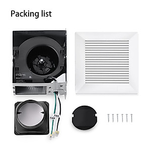 JOEAONZ Bathroom Fan 110 CFM Very Quiet with Stainless Steel Housing, Ceiling Mount Exhaust Ventilation Fan Large Air-flow Capacity, Energy-Saving Household Bath Vent Fan, White Plastic Grille
