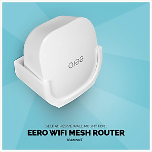 Screwless Wall Mount for Eero Mesh WiFi (NOT Compatible with Eero 6/Pro 6/Beacon), VHB Stick On Holder, Easy to Install, No Tools, No Mess, No Drilling, Strong Adhesive Mount, White by Brainwavz