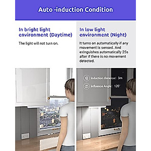 Pluralla Closet Light, 59 LED Under Cabinet Rechargeable Light with Motion Sensor, Magnetic Wireless Light Fixtures, Dimmable Light Under Counter Night Light for Kitchen/Wardrobe/Stairway