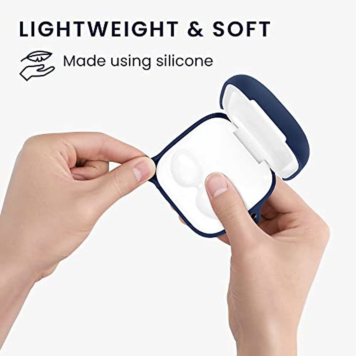 kwmobile Case Compatible with Beats Fit Pro Case - Silicone Cover Holder for Earbuds - Dark Blue