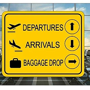 Airport Boarding Departure Baggage Gate Metal Sign Wall Decor Airplane Sign Plaque