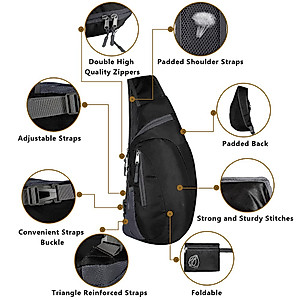 Peicees Sling Bags Men Women Shoulder Backpack Mini Chest Day Bag Kids Small Cross Body Pack