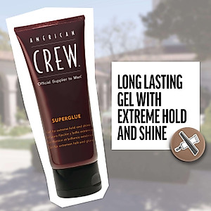 American Crew Men's Hair Gel, Extreme Hold & Shine, 3.3 Fl Oz