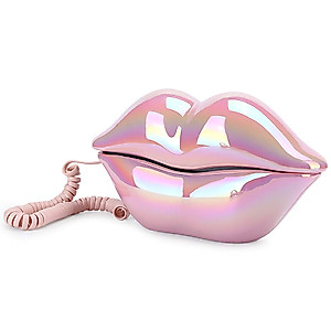 Corded Sexy Lip Telephone, Real Work Mouth Landline Phones, Wired Lip Phone for Decoration/Home/Office/Art Decor