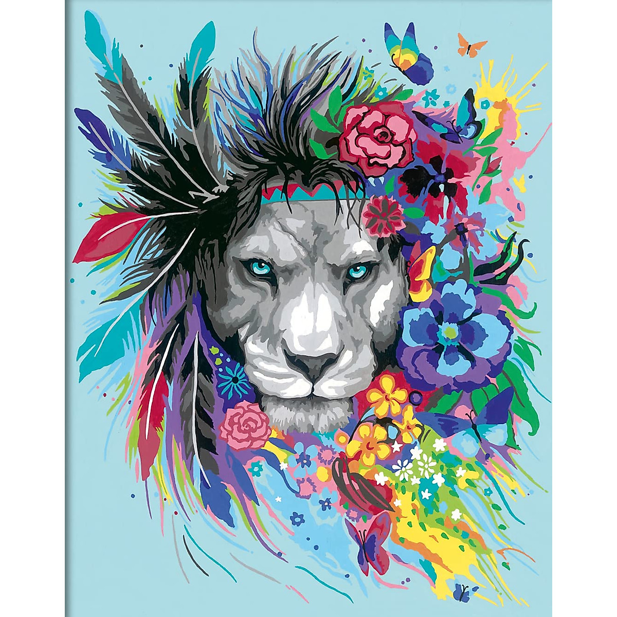 Ravensburger CreArt Boho Lion Paint by Numbers Kit for Adults - Painting Arts and Crafts for Ages 12 and Up