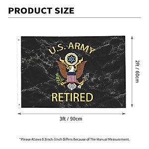 US Army Retired Premium 2x3FT Flag - Durable and Vibrant Design for Indoor/Outdoor Use