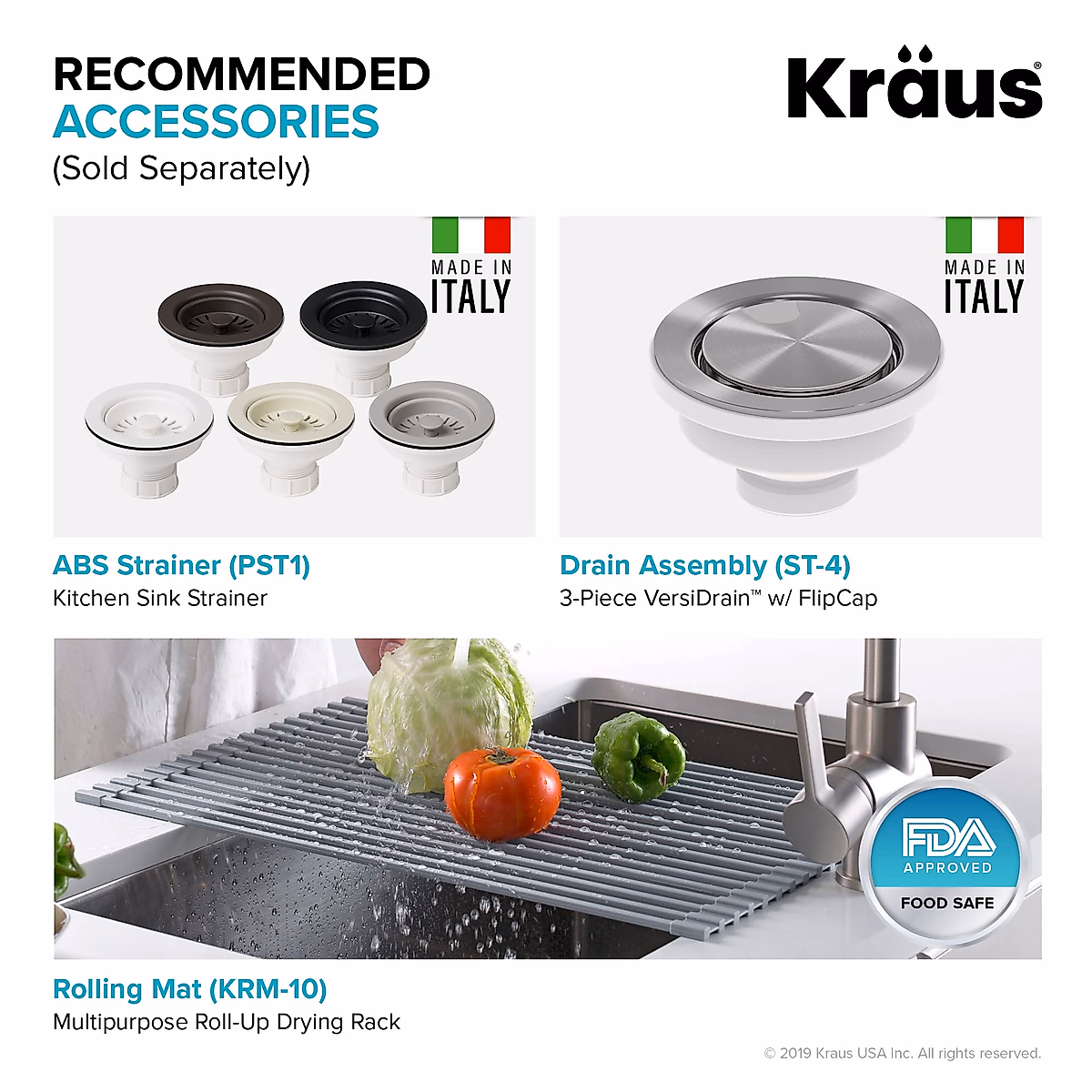 KRAUS Forteza 32-inch Undermount Single Bowl Granite Kitchen Sink in Grey, KGU-55GREY