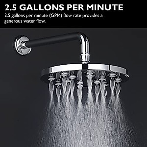 Homewerks HS31-R125CH Rain Can Shower Head 8.9 Inches, Luxurious Air Infused Water Flow 2.5 GPM, Chrome Finish